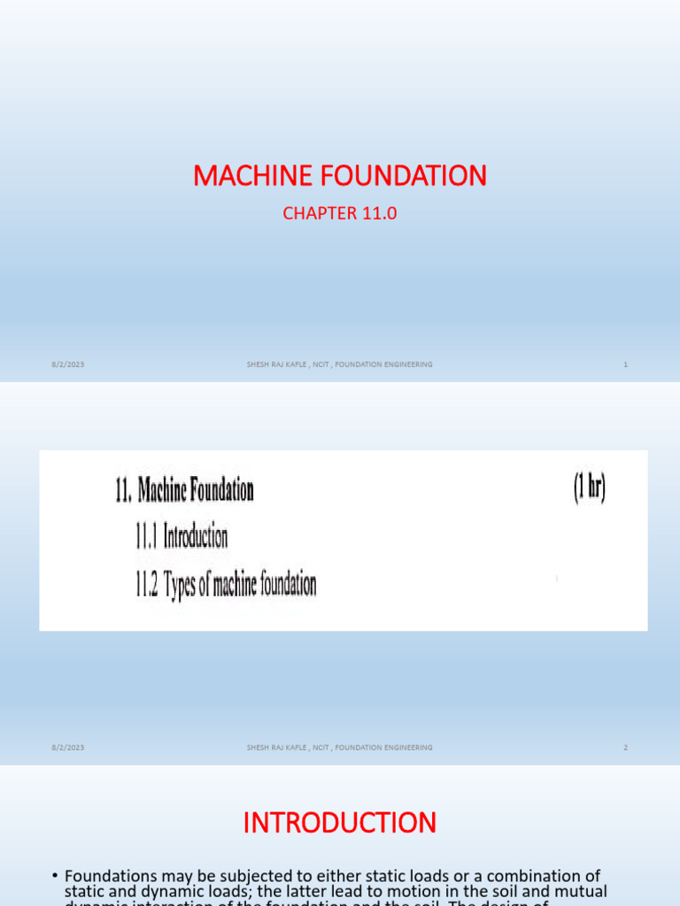 Machine Foundation | PDF
