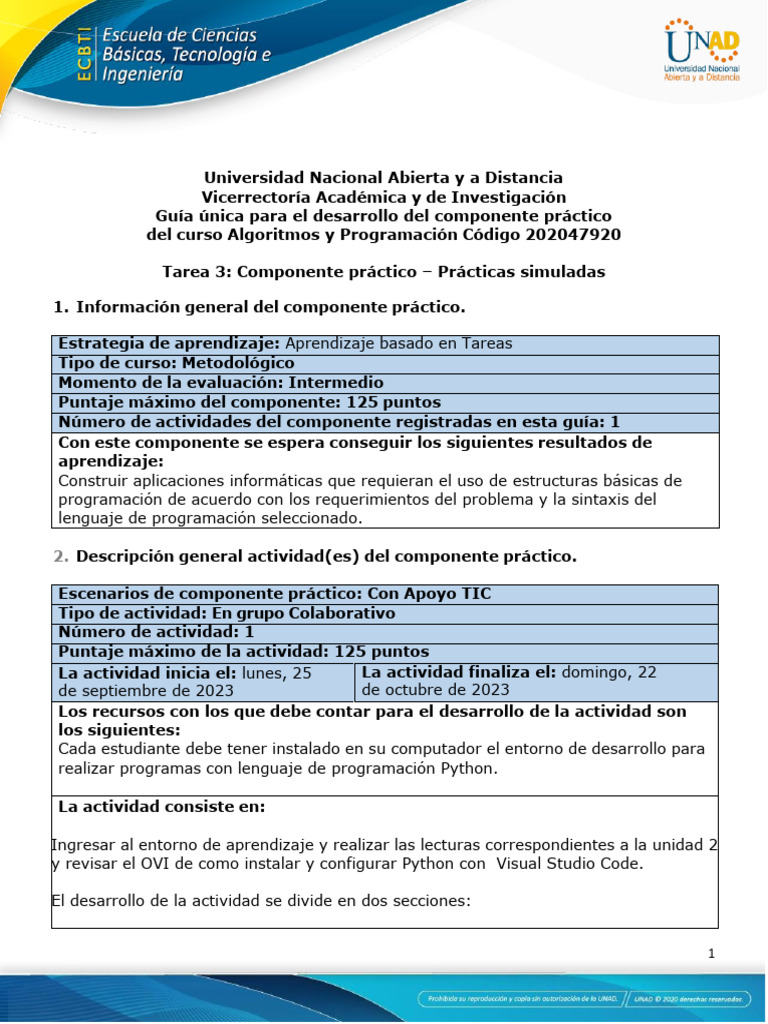 Guia de Actividades y Rúbrica de Evaluación Unidad 2 - Tarea 3 - Componente Práctico - Prácticas ...