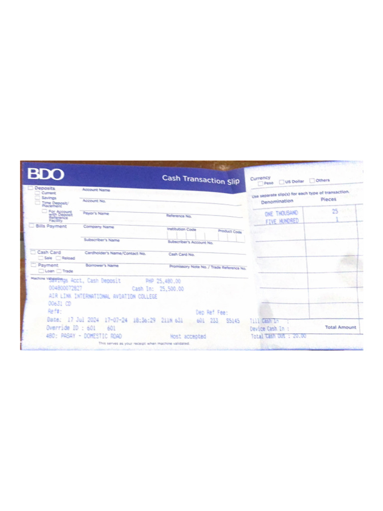 Transaction Slip | PDF