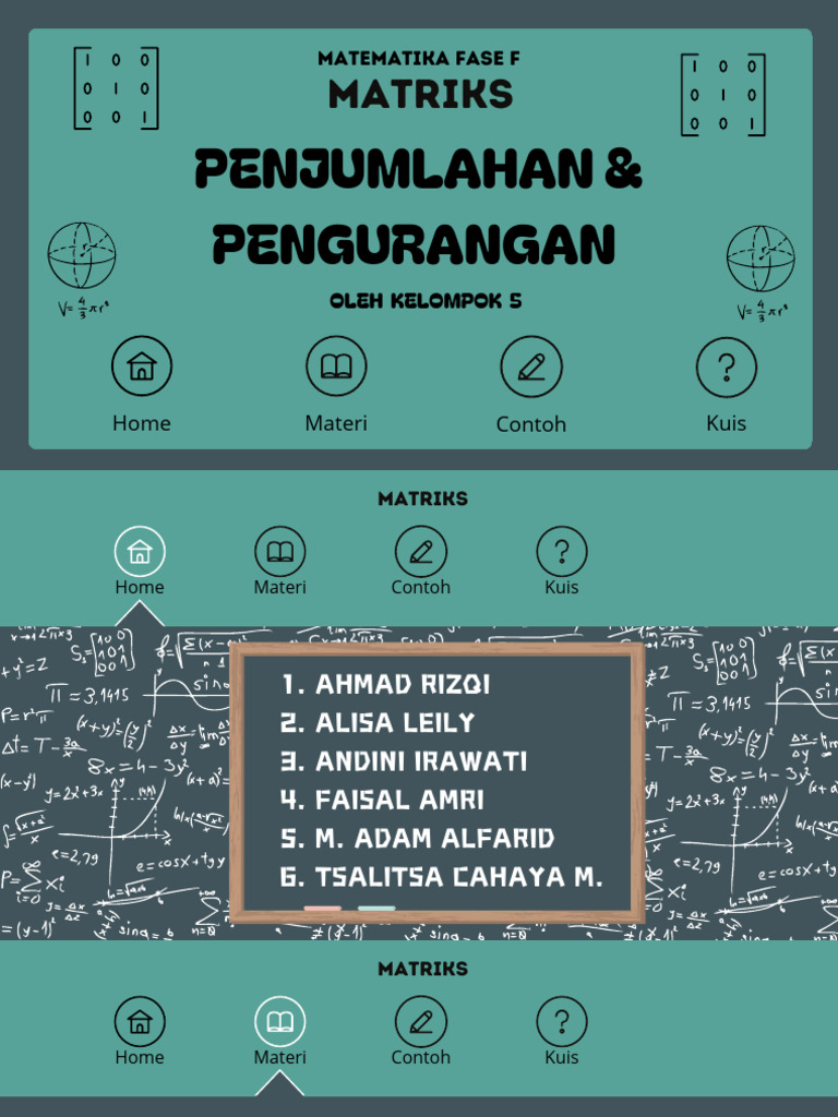Penjumlahan Dan Pengurangan Matriks | PDF