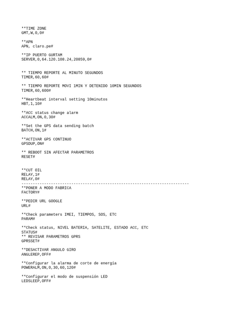 Comando Sms Concox Wetrack 2 | PDF