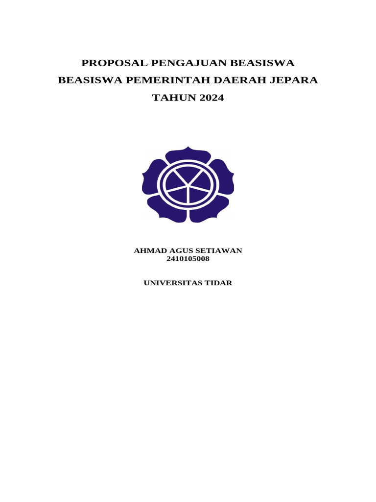 Proposal Pengajuan Beasiswa | PDF