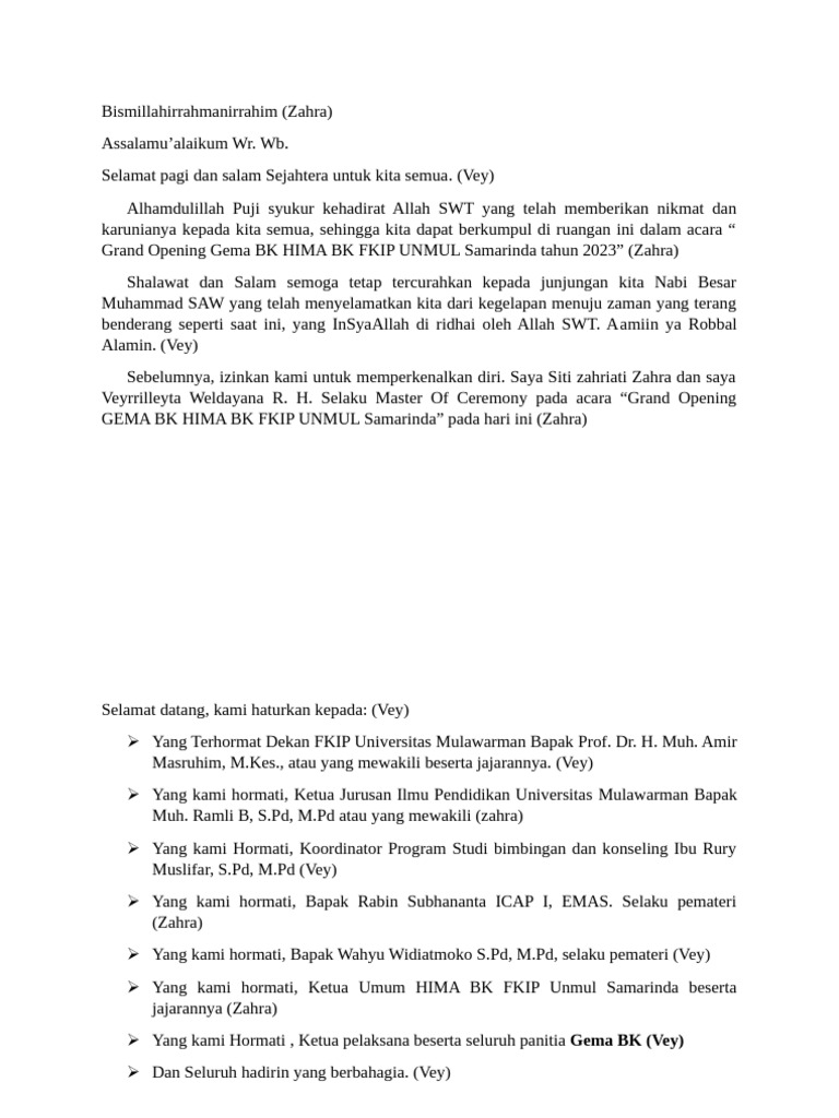 Teks MC GEMA BK | PDF