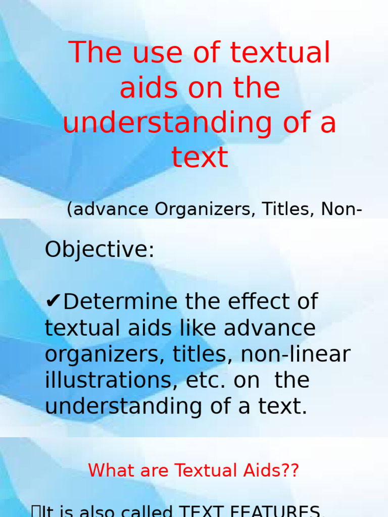 Textual Aids for Grade 10 Understanding | PDF | Graphics | Cognitive ...