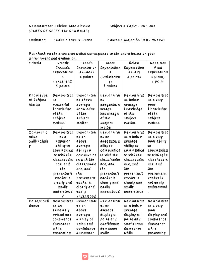 Evaluation For Demo | PDF