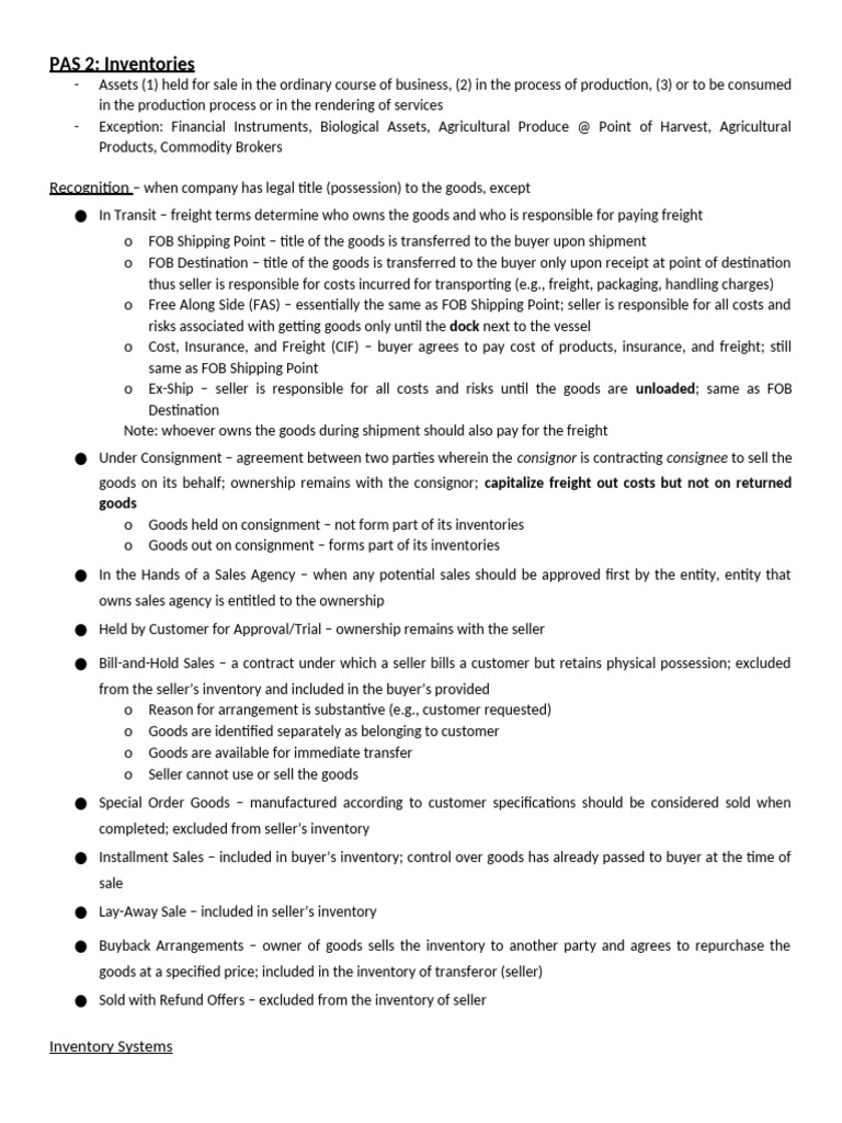 E. PAS 2 Inventory | PDF | Cost Of Goods Sold | Finance & Money Management