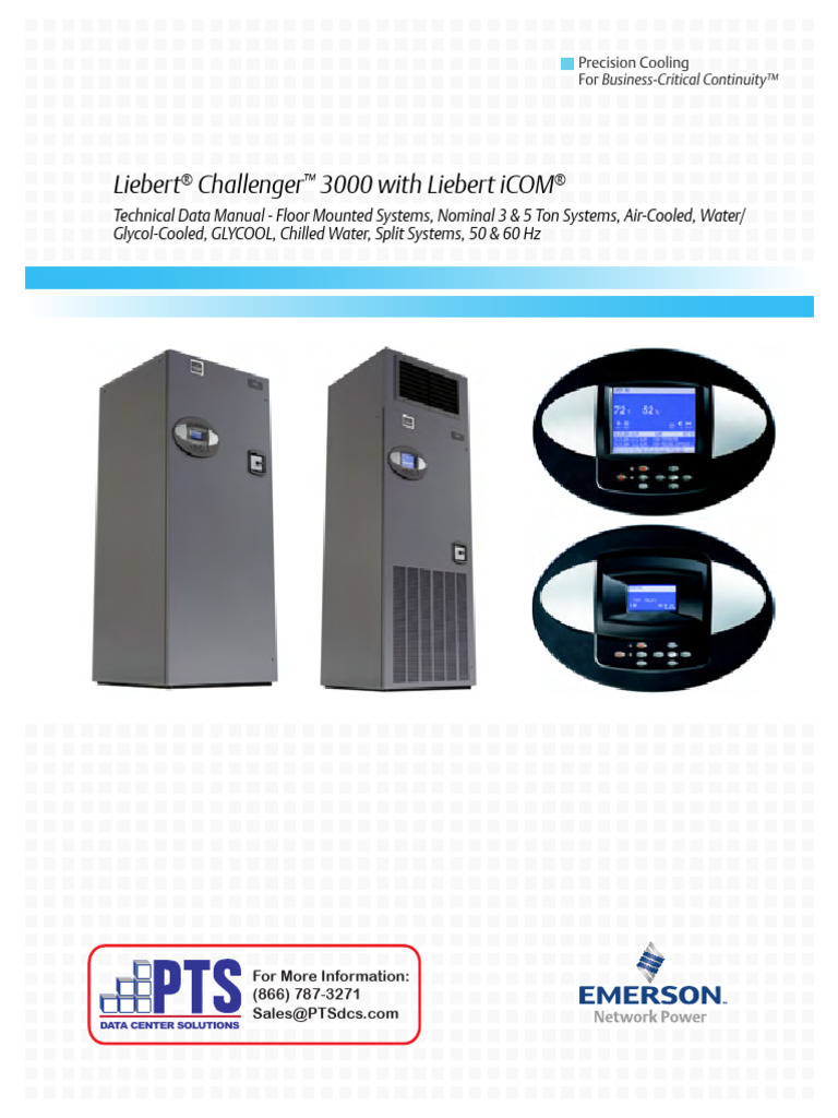Liebert Challenger 3000 With Liebert iCOM Technical Data Manual | PDF