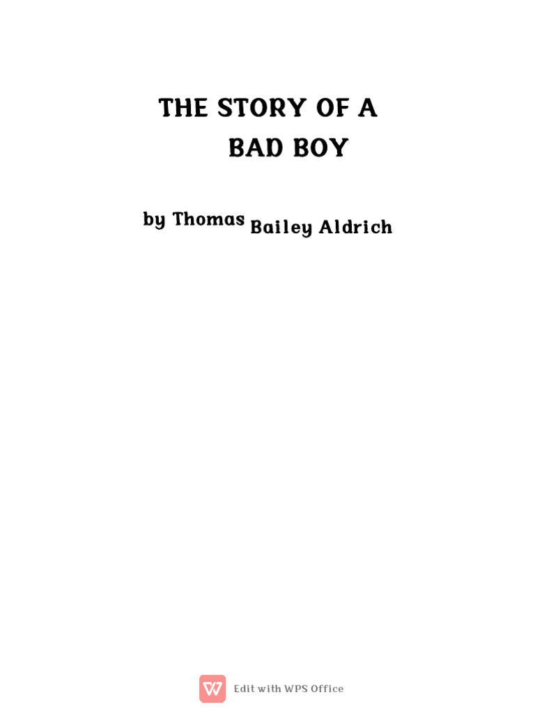 The Story of A Bad Boy | PDF