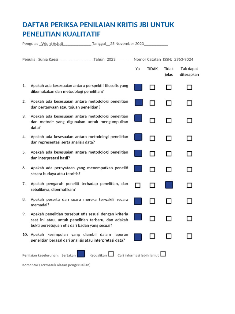 Checklist Jurnal 3 Buah Bit | PDF