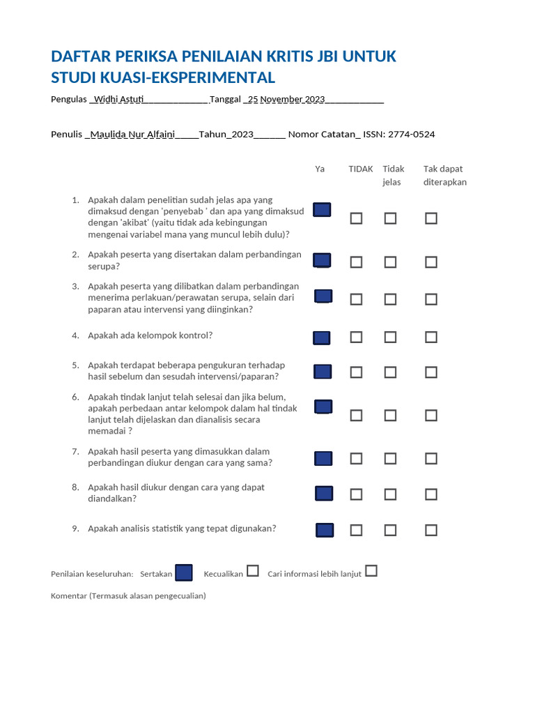 Checklist Jurnal 1 Pengaruh Daun Salam | PDF