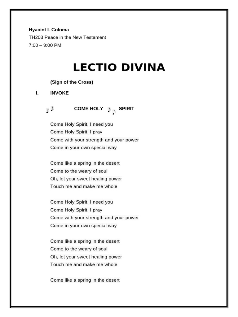 Lectio Divina 1 Pdf