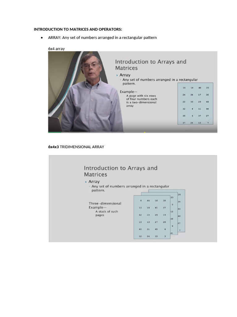 Matrices and Operators | PDF