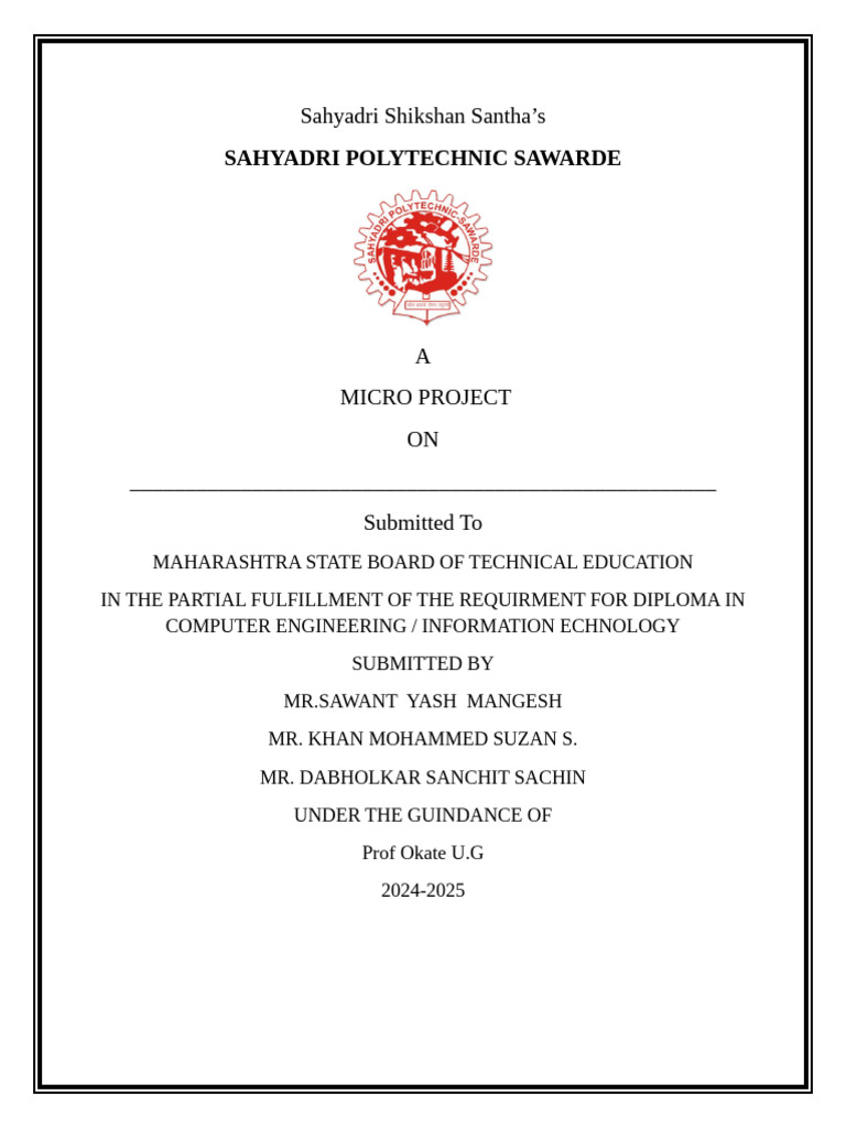 DCC Micro Project Yash 1 | PDF