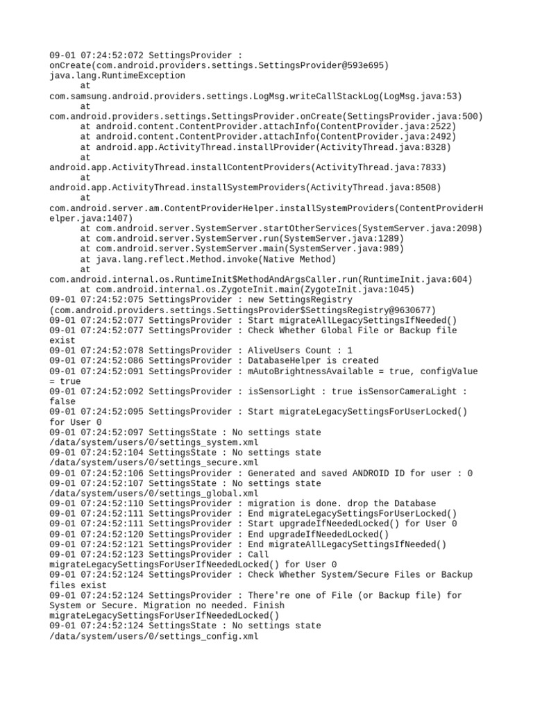 Settings Provider | PDF