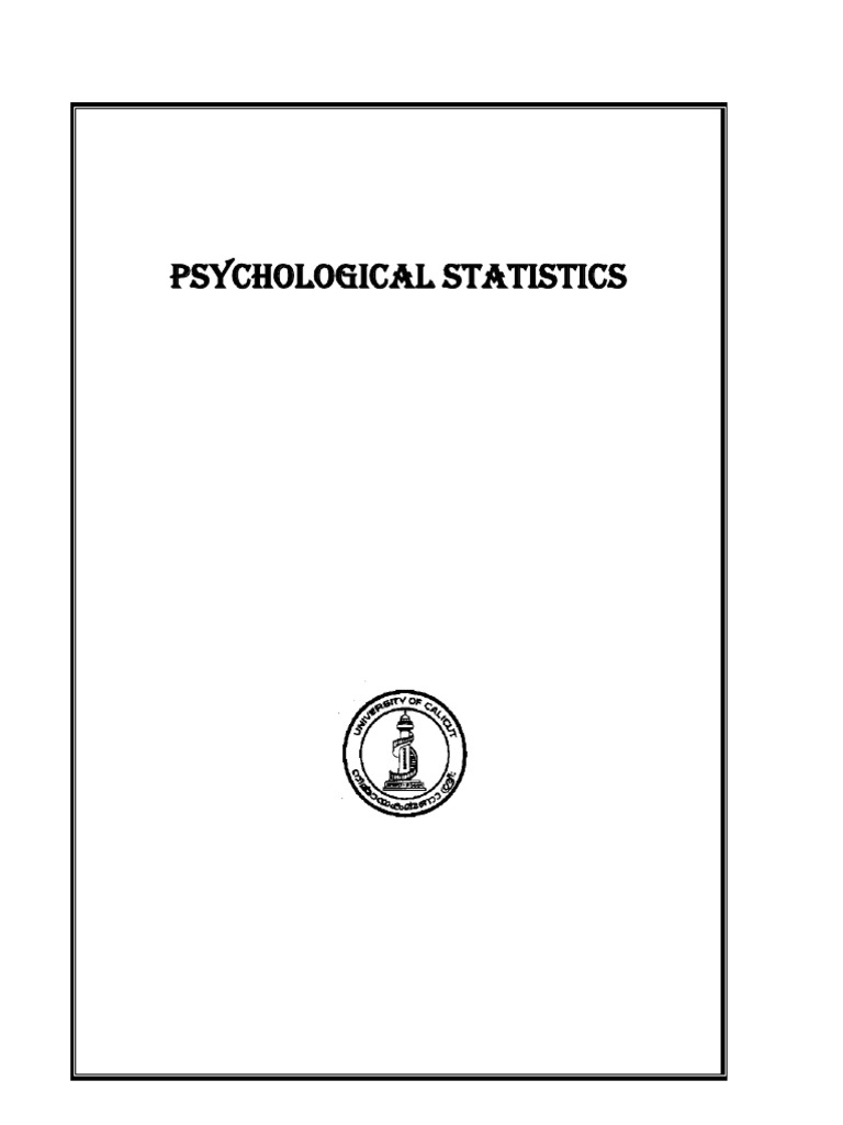 CP1 CO2 Psychological Statistics I Sem. B Sc. Counselling Psycology ...