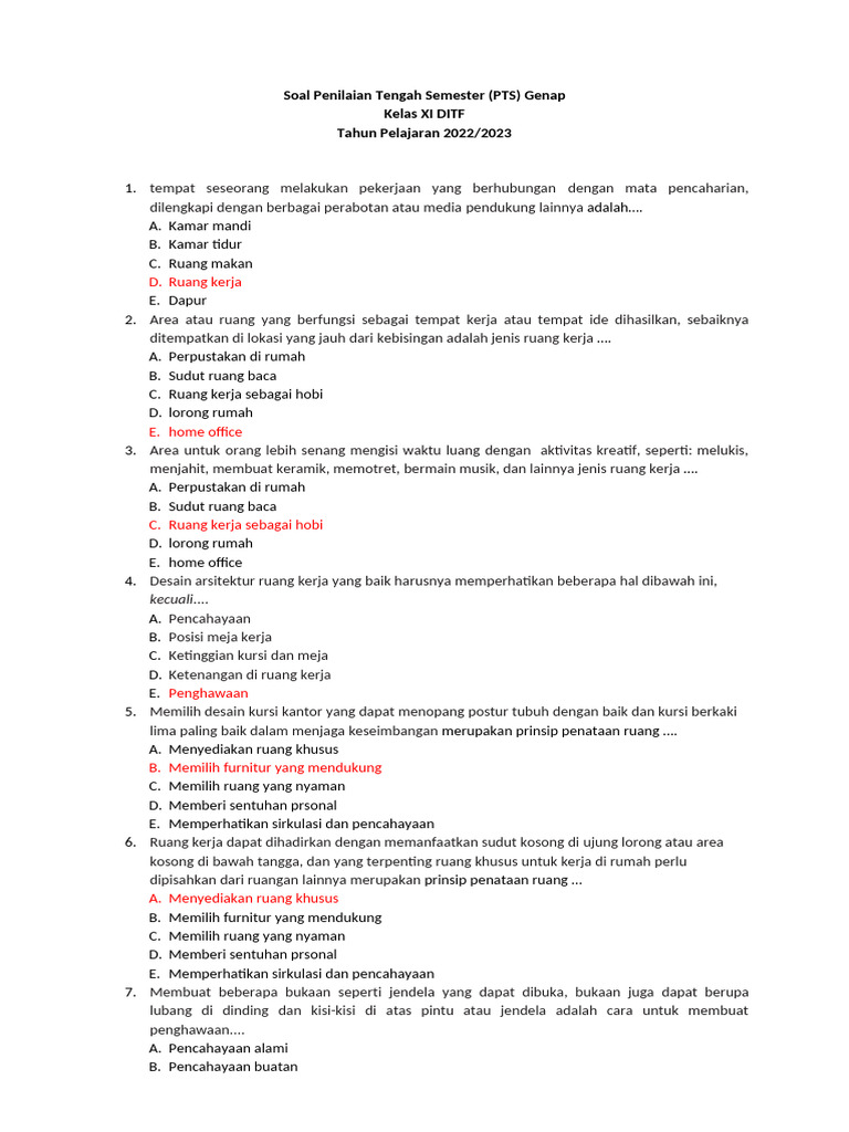 Soal PTS Genap 2022-2023 XI | PDF
