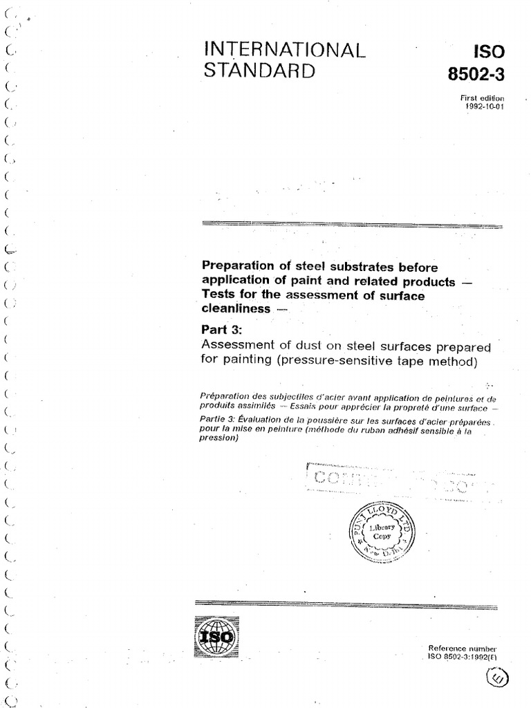 Iso 8502-3-1992 - Preparation of Steel Subtrates Before Paint ...