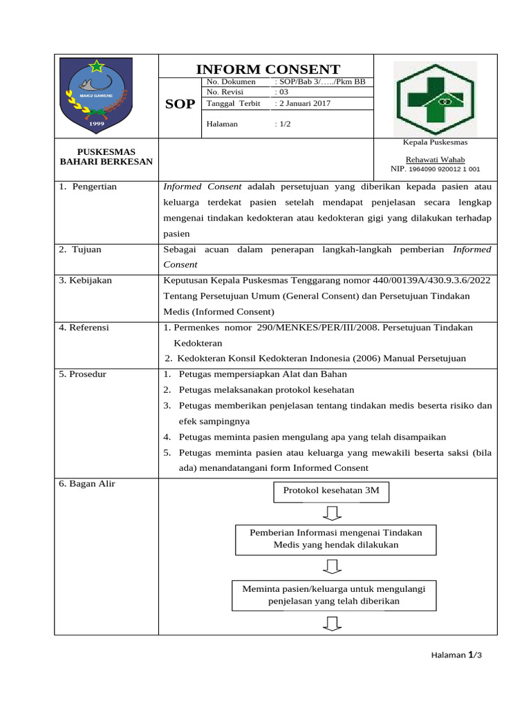 Sop Informed Consent Revisi | PDF