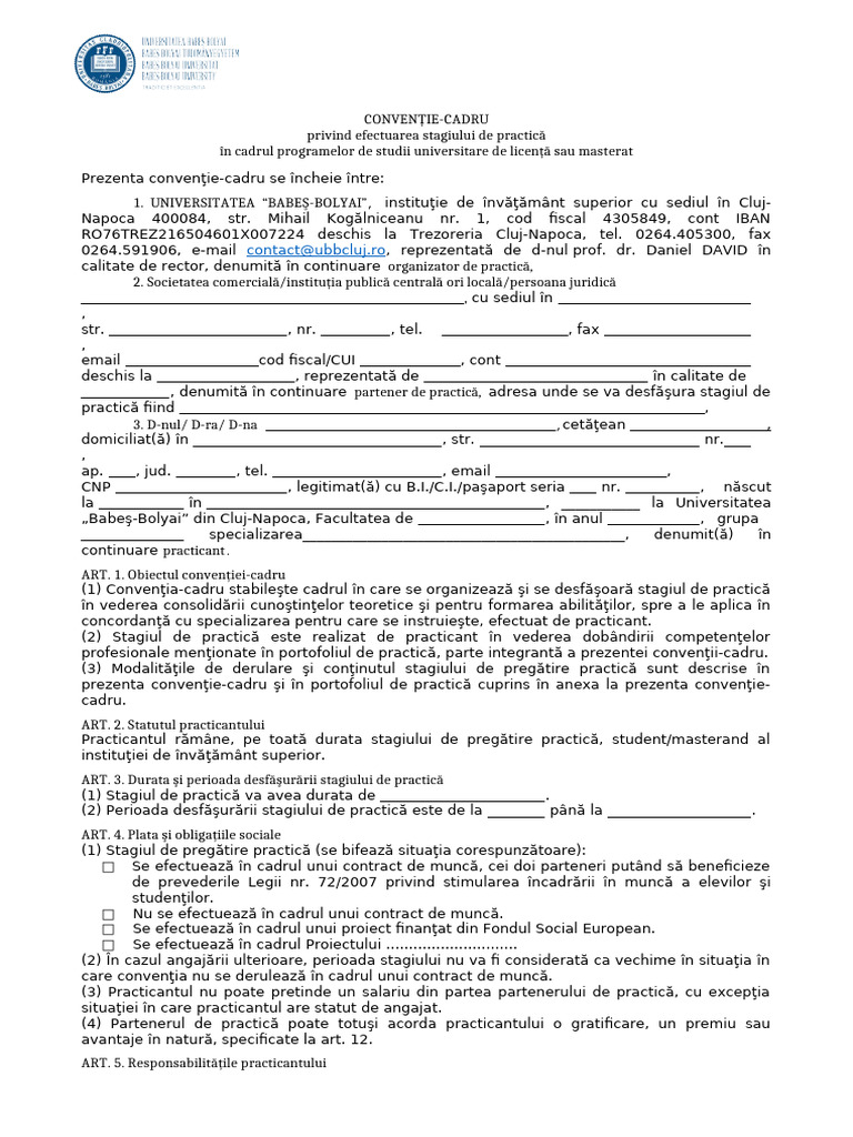 Vtpen - RO Conventia Cadru Portofoliu | PDF