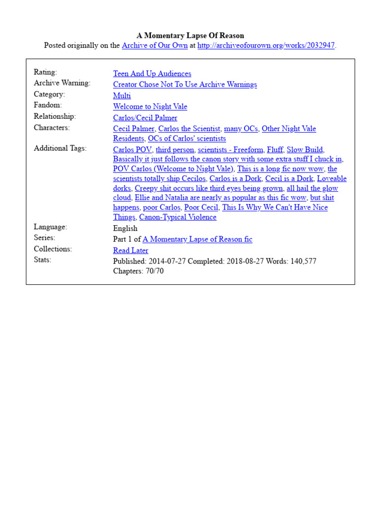 A Momentary Lapse of | PDF