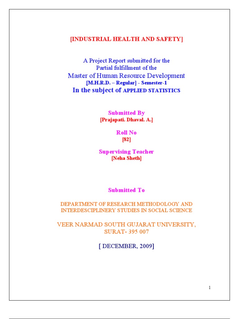 Industrial Health and Safety Project Report | PDF | Dairy ...