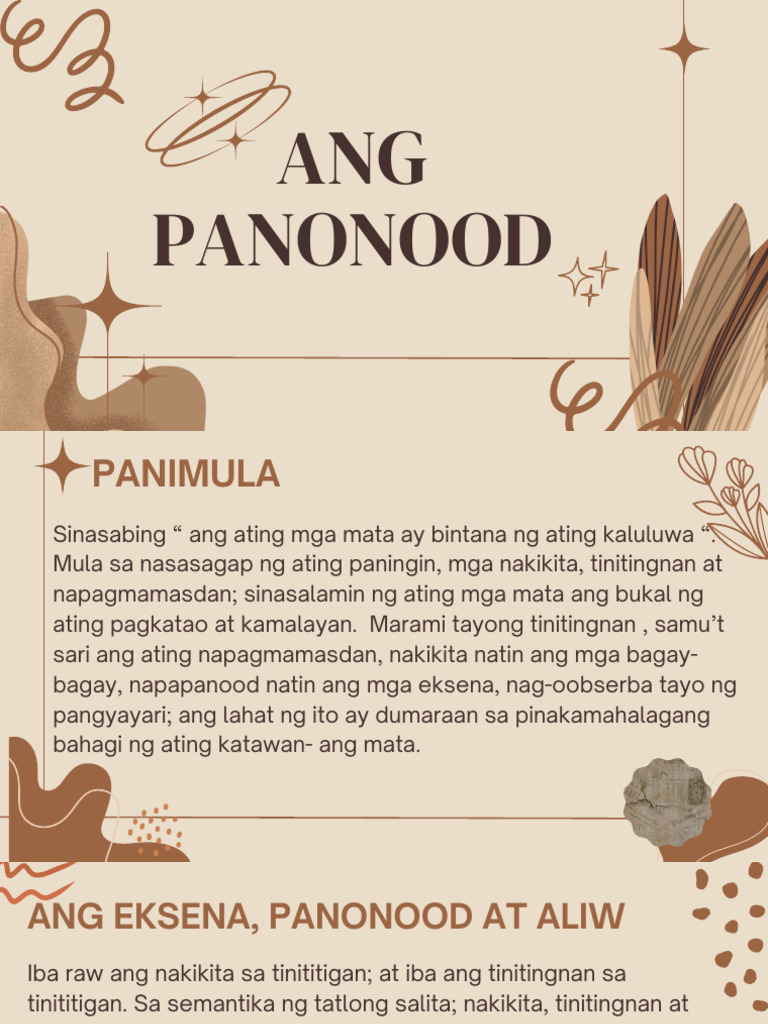 Ang Panonood Report Fil | PDF