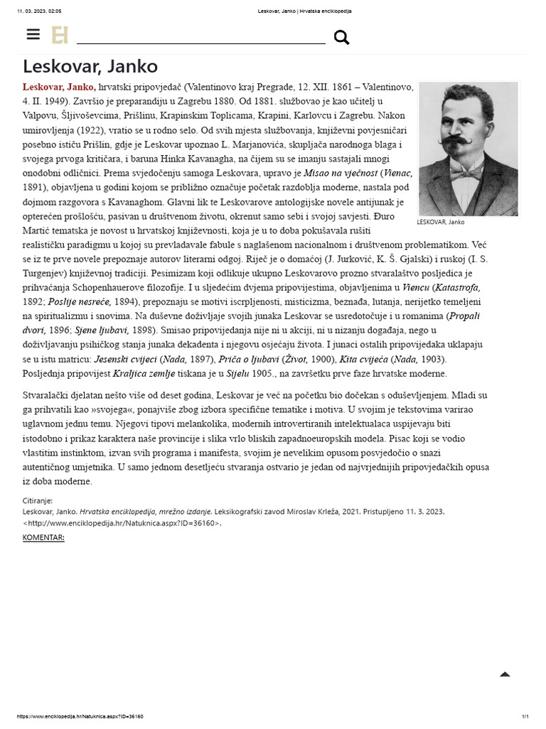 Leskovar, Janko - Hrvatska Enciklopedija | PDF