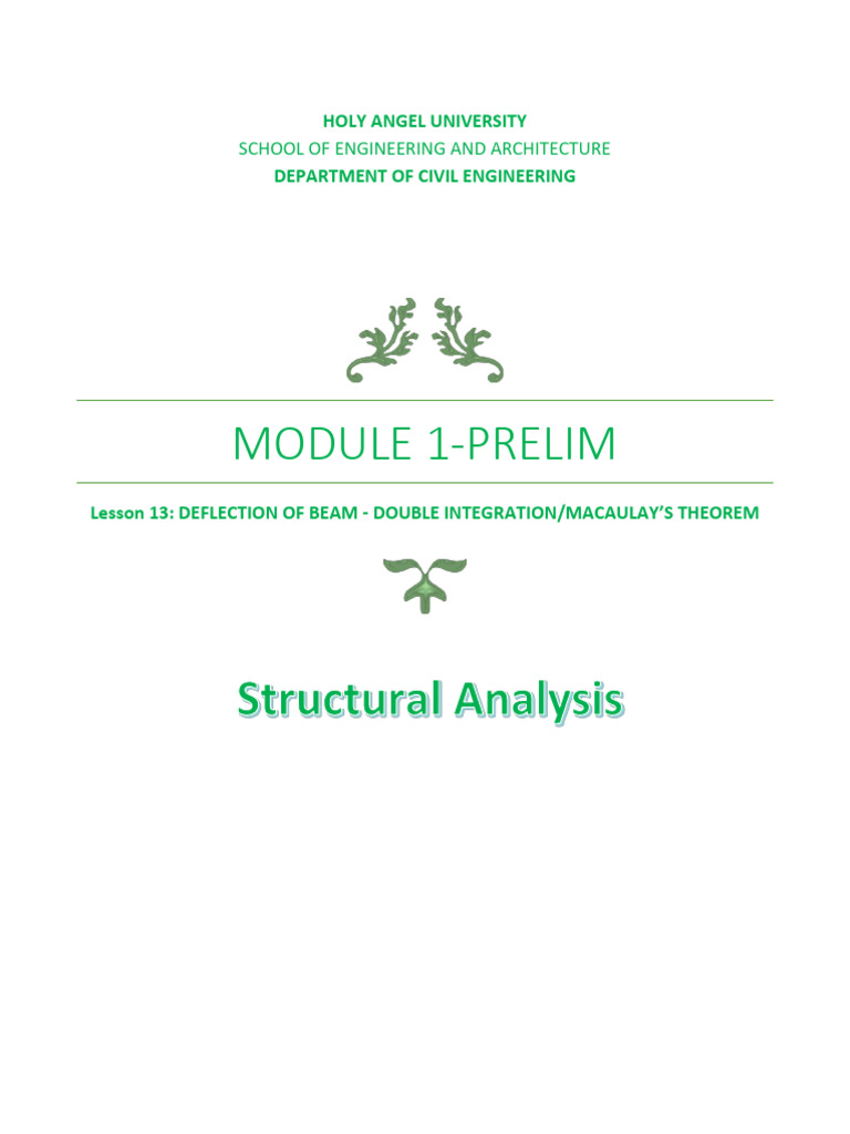 Module 1 - Les #13 Deflection Double Integration | PDF