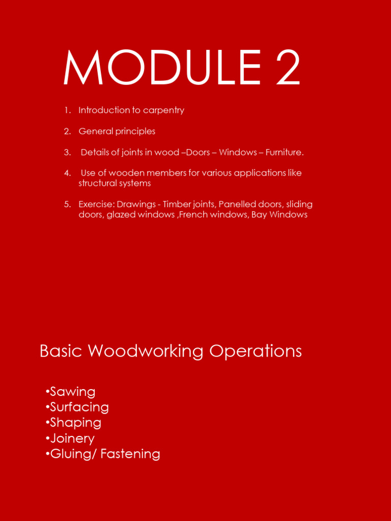 S2 BMC Module 2.1 - Introduction To Carpentry | PDF