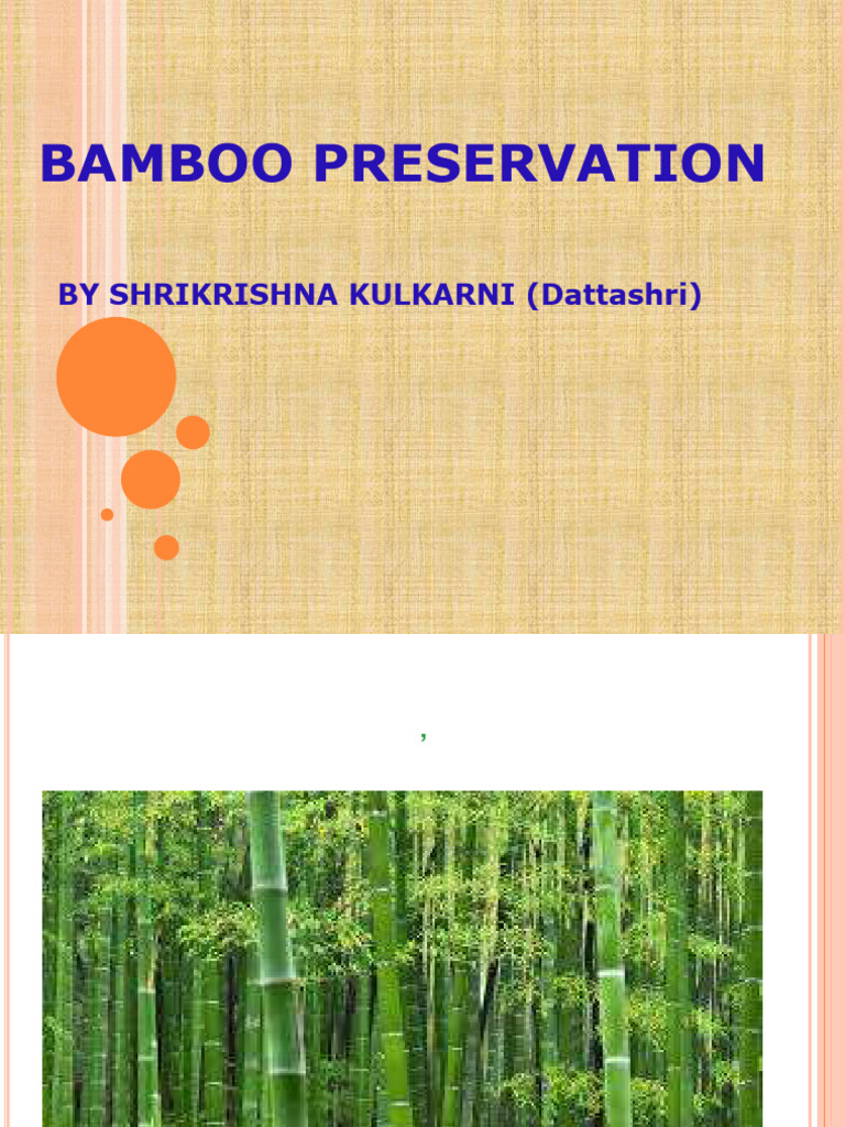 Bamboo Preservation: by Shrikrishna Kulkarni (Dattashri) | PDF