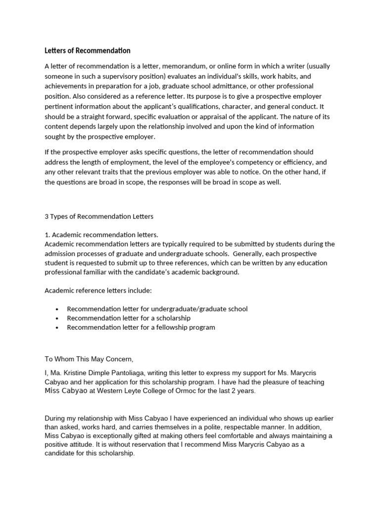 Recommendation Letters Guide | PDF | Social Psychology