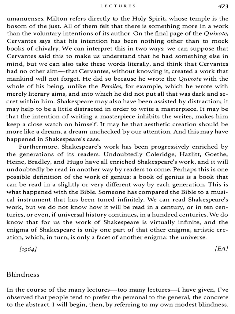 1977 Borges Blindness | PDF