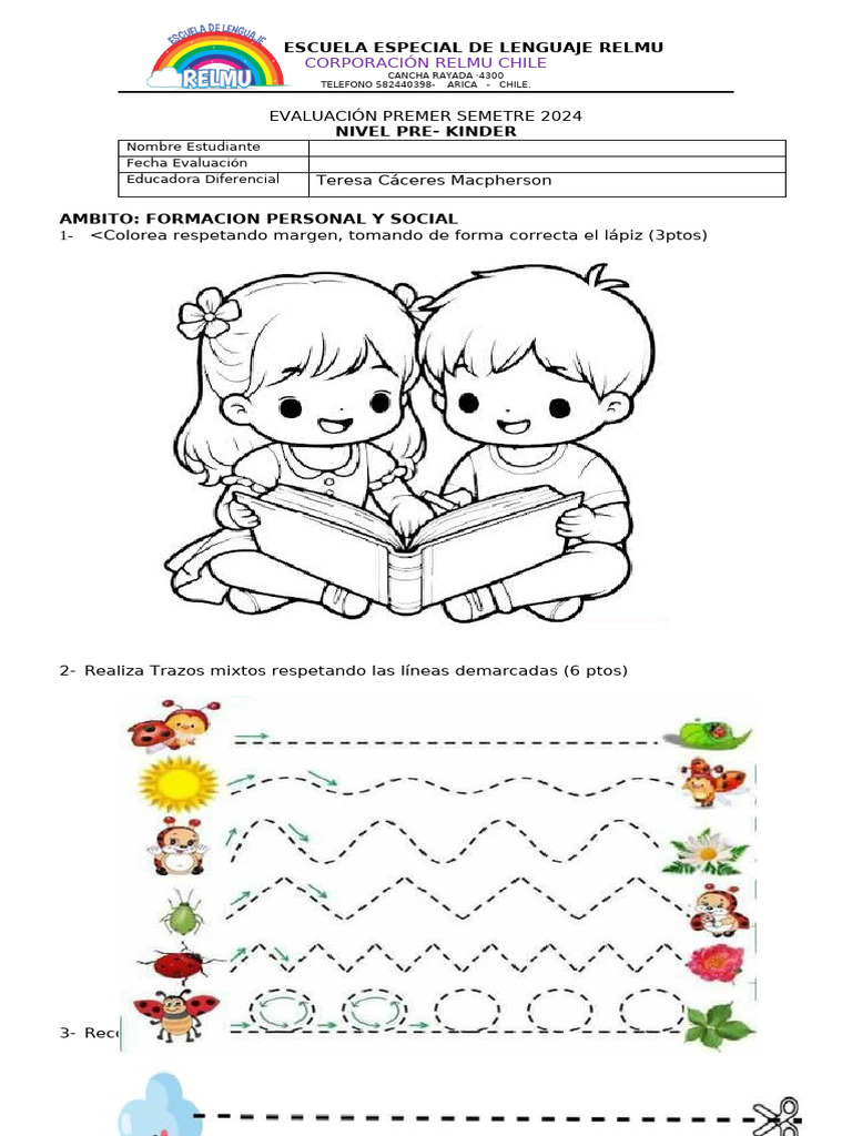 Prueba de Diganostivo Pre Kinder 2023 | PDF
