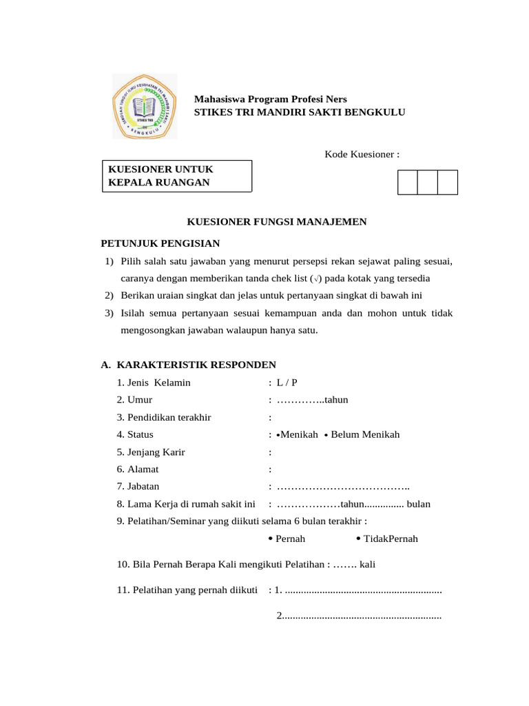 Kuesioner Ners | PDF
