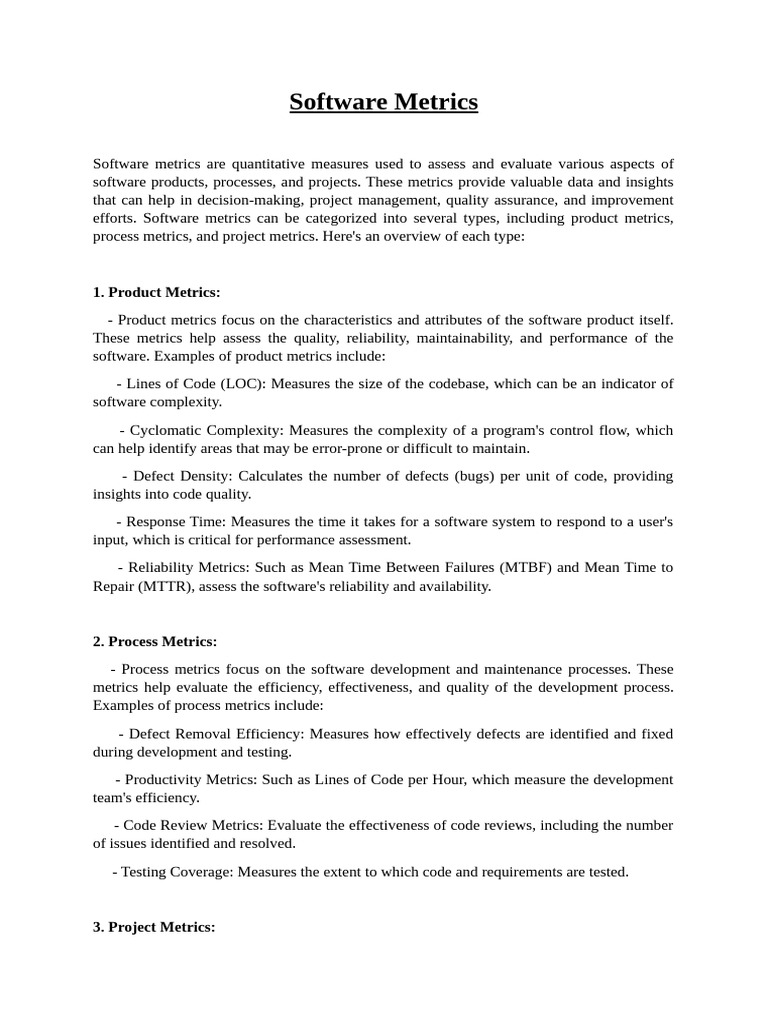 Software Metrics and Pom | PDF