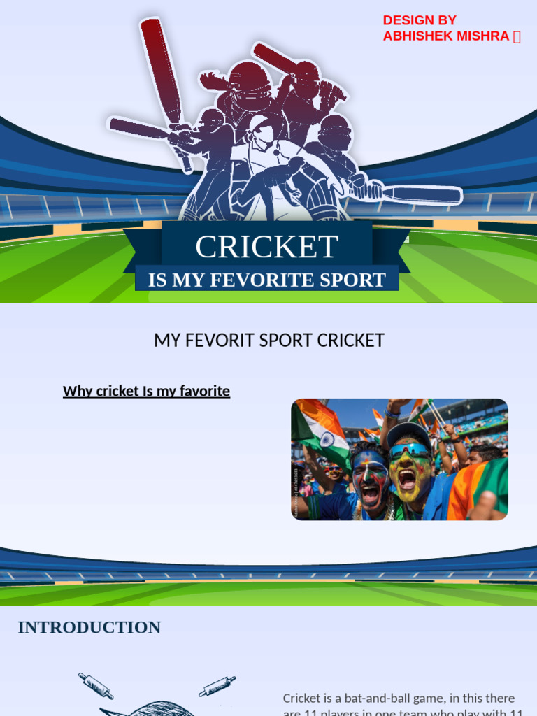 My Fevorite Sport Cricket | PDF
