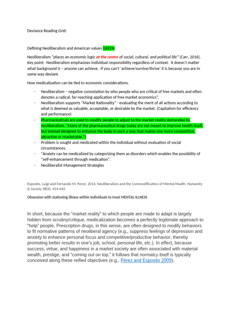 Deviance Reading Notes - UoBristol | PDF