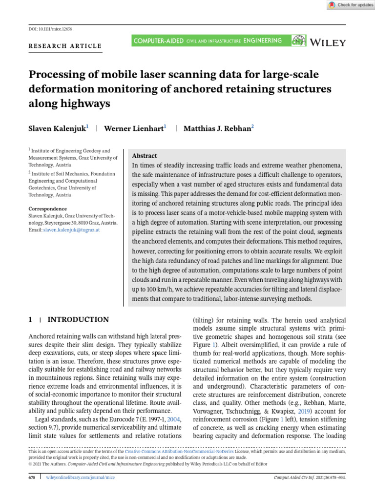 Computer Aided Civil Eng - 2021 - Kalenjuk - Processing of Mobile Laser ... Computer Aided Civil Eng - 2021 - Kalenjuk - Processing of Mobile Laser ...