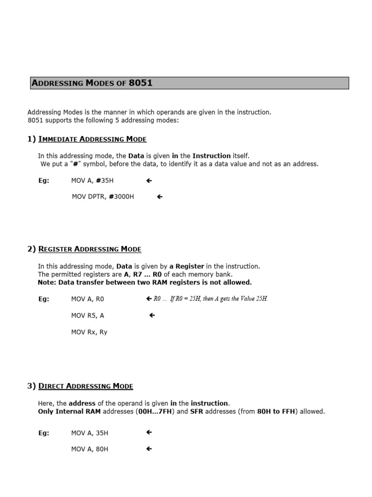 6 Addressing Modes | PDF