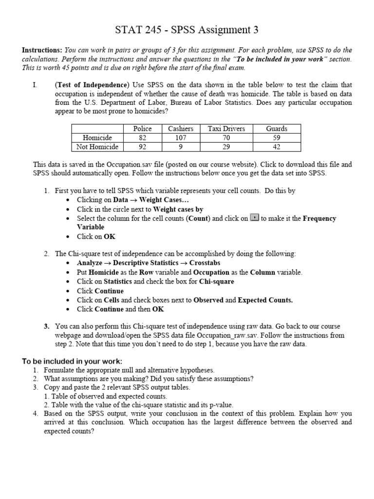 SPSS Assignment 3 245 | PDF