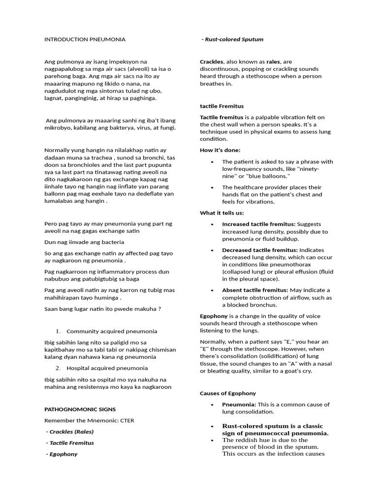 Introduction Pneumonia | PDF