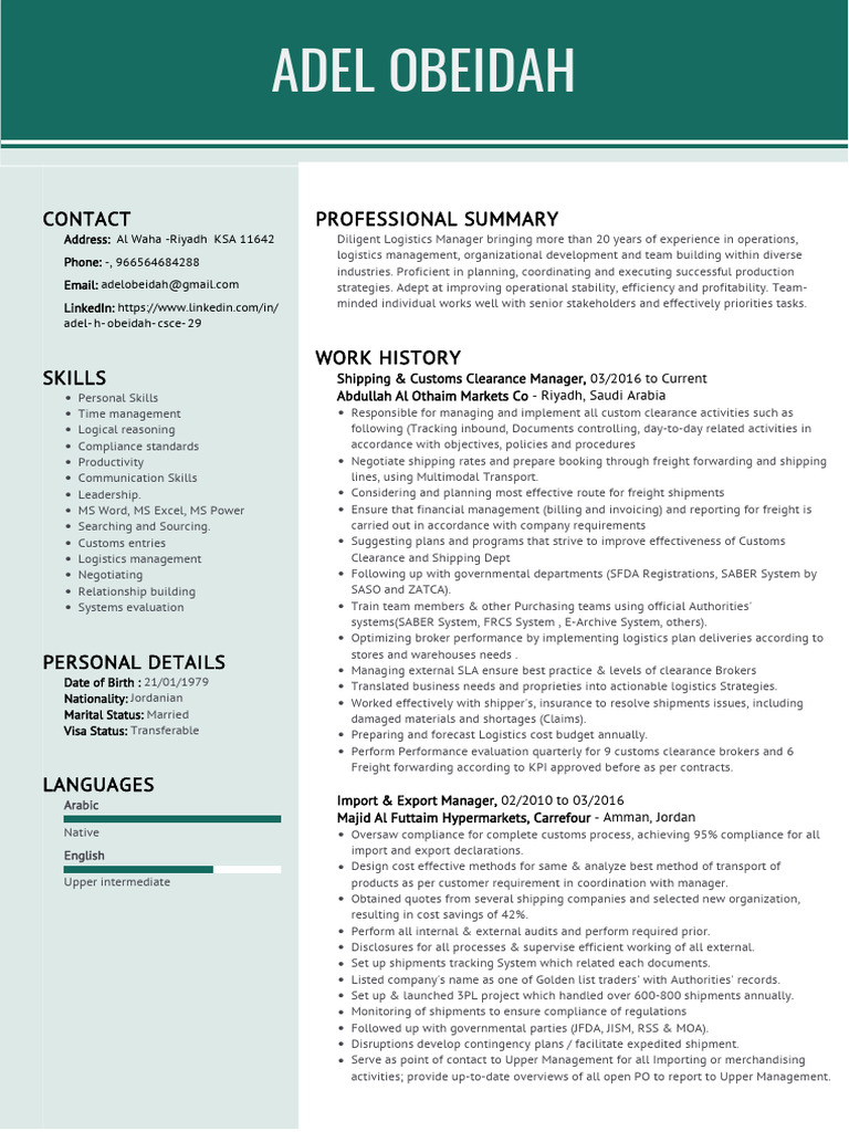 Adel Obeidah CV1 | PDF