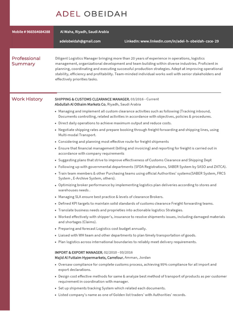 Adel Obeidah CV | PDF