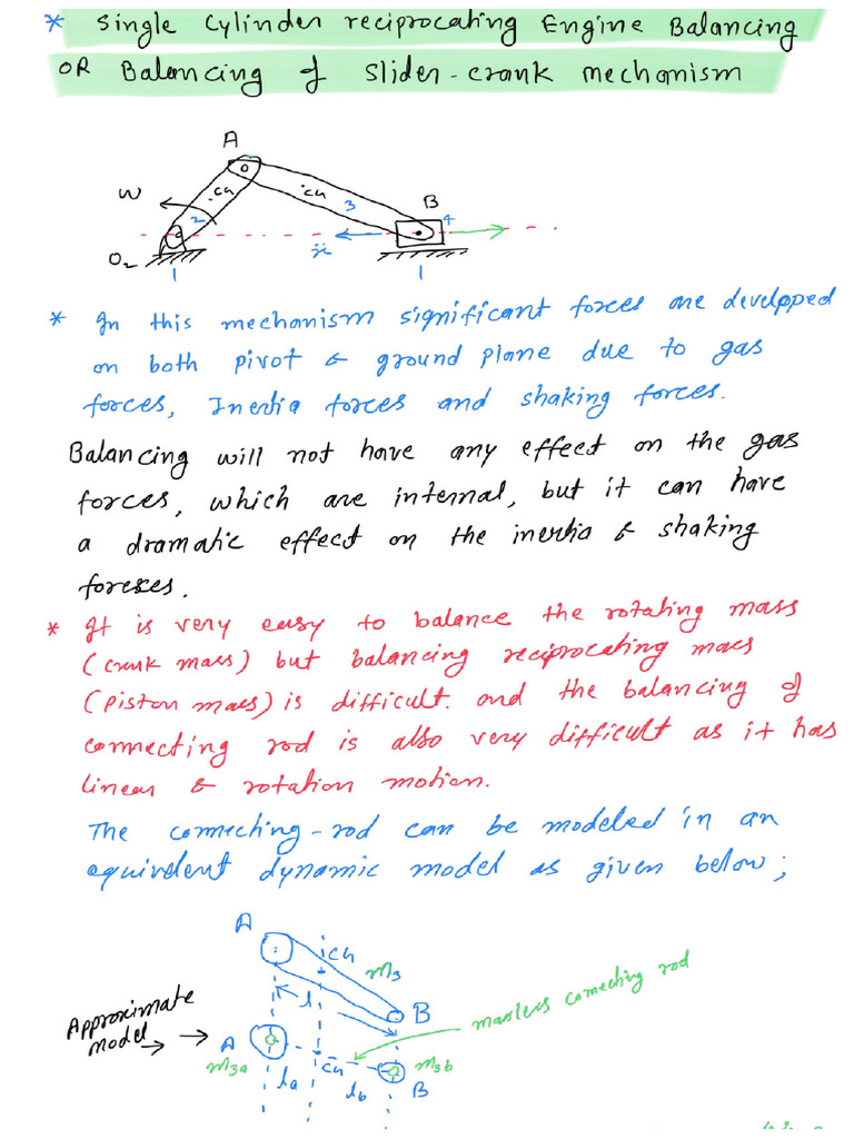 Balancing of Single Cylinder Reciprocating Engine - Compressed | PDF