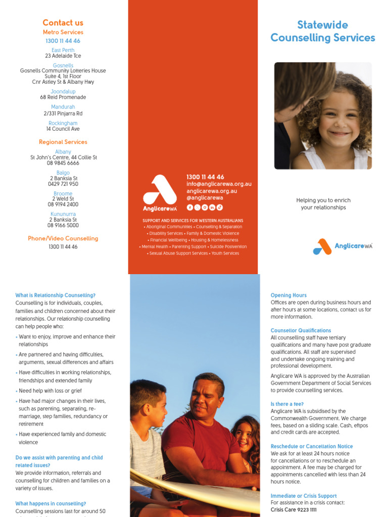 Anglicare Wa Statewide Counselling Brochure | PDF
