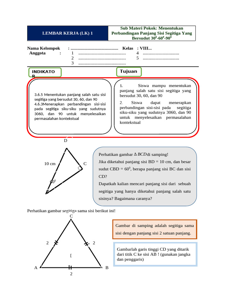KD 3.6 - LKPD - Kelas Vii - SMT 2 - Phytagoras - Pert 4 | PDF