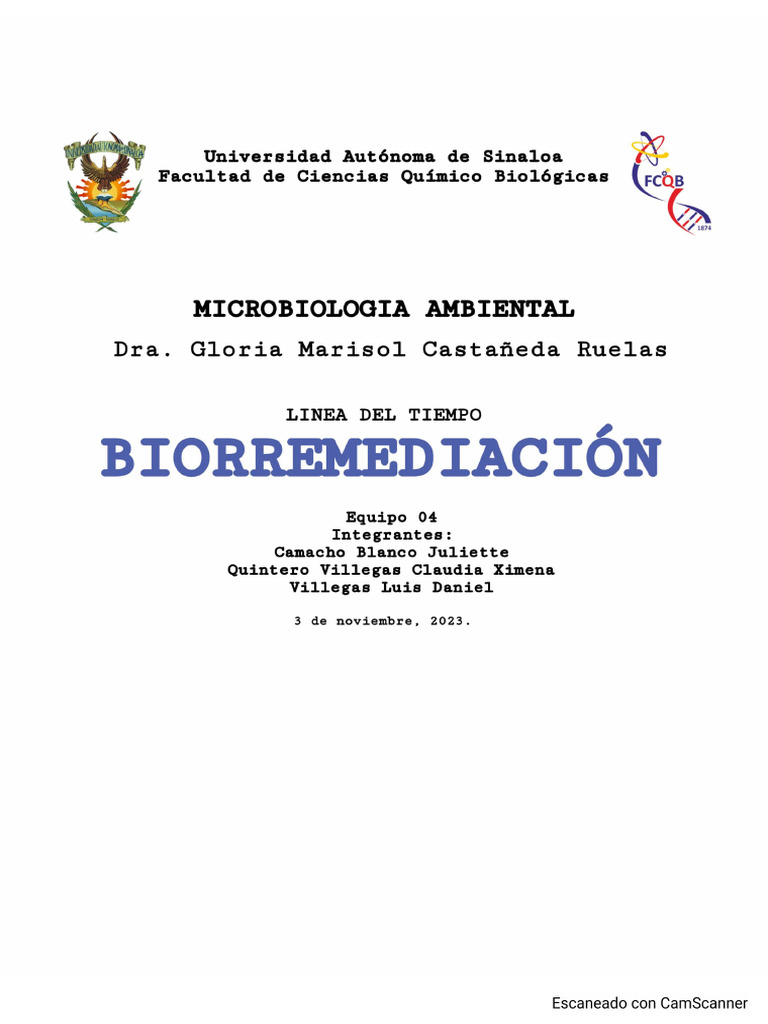 Linea de Tiempo de Biorremediación | PDF