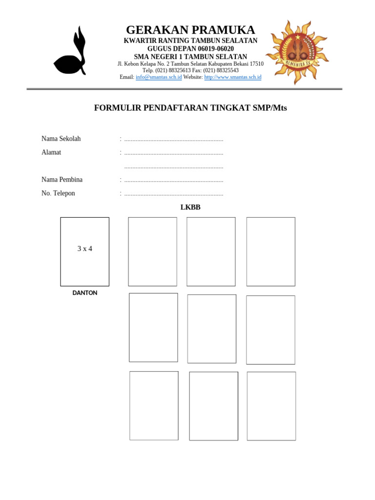 ALMANIRAXX - Formulir Pendaftaran SMP | PDF