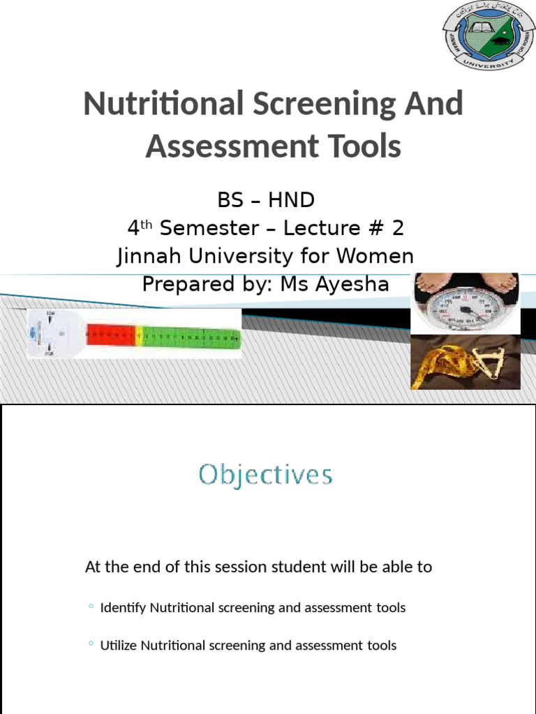 2.nutritional Screening and Assessment Tools. | PDF