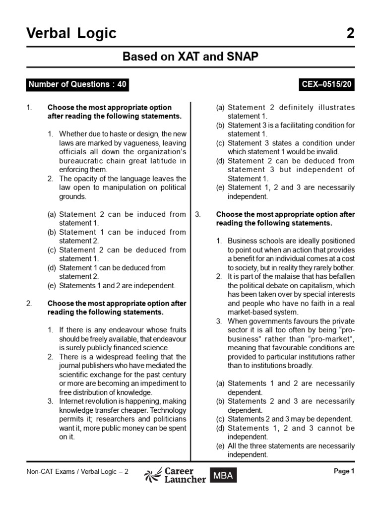 Verbal Logic-2 | PDF
